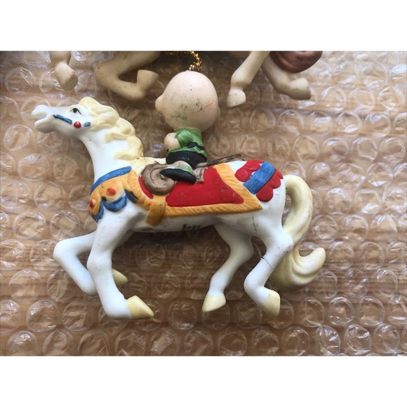 Peanuts | Holiday | 96s Peanuts Porcelain Carousel Horse Ornaments ...